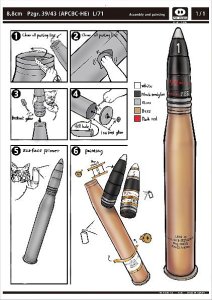 ピッグモデル[PIG1-002]1/1 8.8cm Pzgr.39/43 (APCBC-HE) L71 徹甲弾 ティーガーII用 - M.S ...